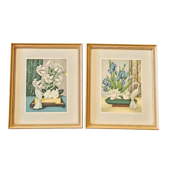 GOES | Art | Vintage Goes Art Deco Art Prints Birds Floral Set 2 Framed ...